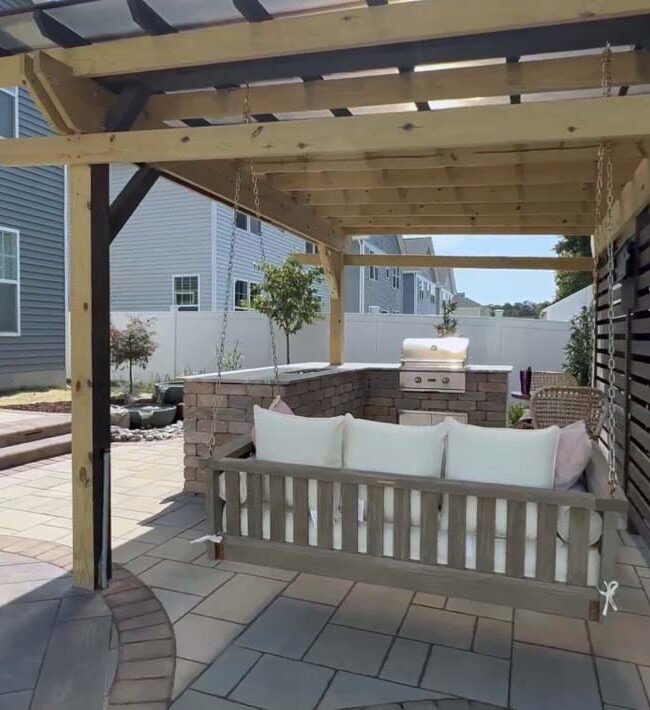 Backyard Renovation | Outdoor Kitchen, Retaining Wall, Patio